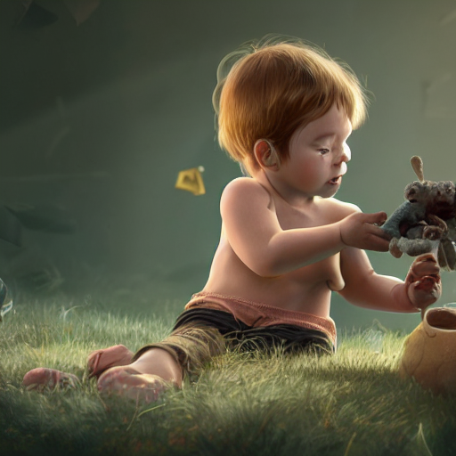 Stable Diffusion prompt: A child playing with a toy, - PromptHero