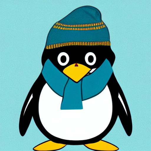 Stable Diffusion prompt: penguin with scarf and hat - PromptHero