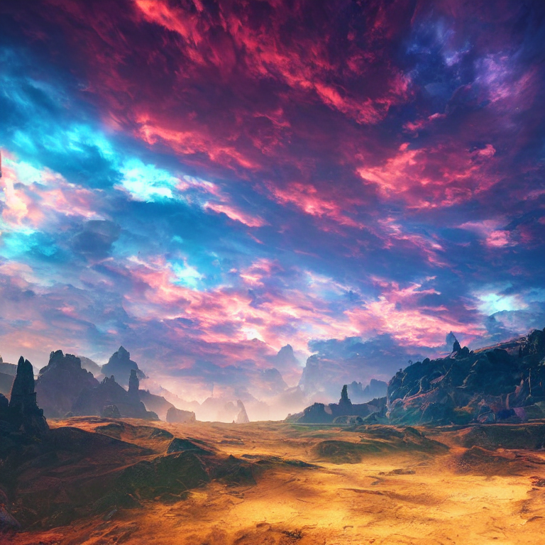 Stable Diffusion prompt: Metaverse landscape, colorful, - PromptHero