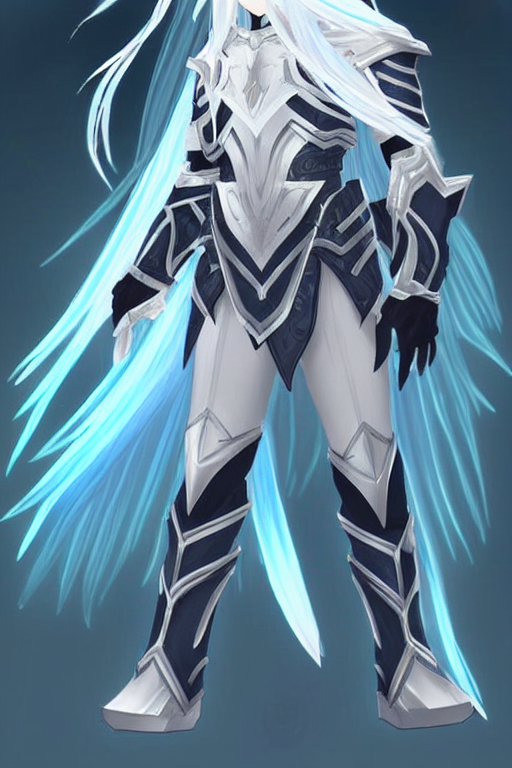 Stable Diffusion prompt: light azure armor! ! ! long wild - PromptHero