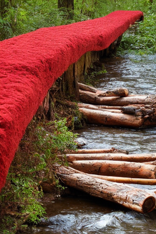 Stable Diffusion prompt: A wooden log dam, made out of - PromptHero