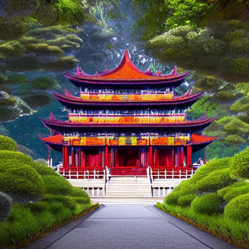 Stable Diffusion prompt: giant Chinese temple, large - PromptHero