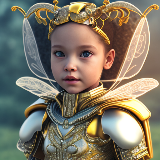 Openjourney prompt: half little girl half queen bee, - PromptHero