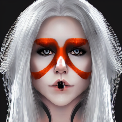 Stable Diffusion prompt: white hair, orange eyes, pale, - PromptHero