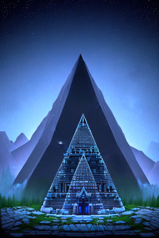 Mo-Di Diffusion prompt: Cybernetic Crystal Pyramid Castle - PromptHero