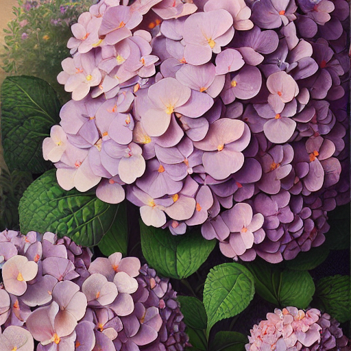 Stable Diffusion prompt: Hydrangea flower,surrounded by - PromptHero