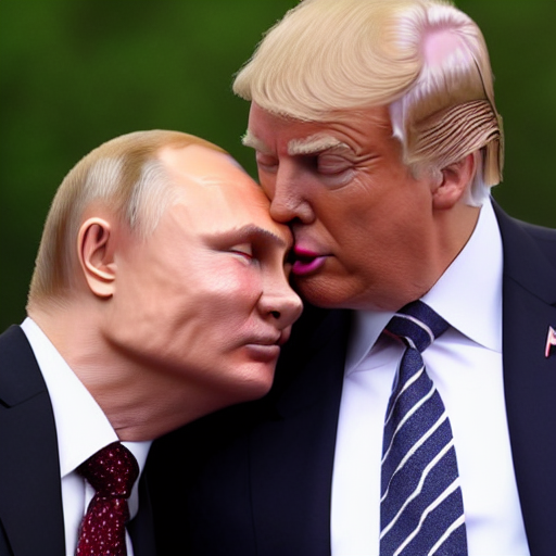Stable Diffusion prompt: Donald Trump kissing with Putin - PromptHero