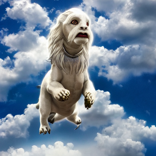 Stable Diffusion prompt: falkor flying majestically among - PromptHero