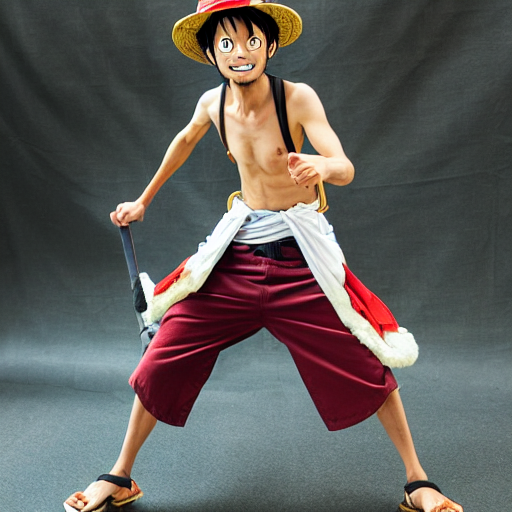 Stable Diffusion prompt: A man cosplay one piece monkey - PromptHero