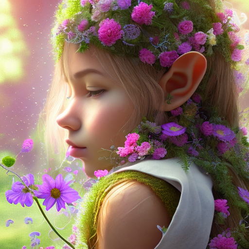 Openjourney prompt: Elf smelling a flower | rainy day | - PromptHero