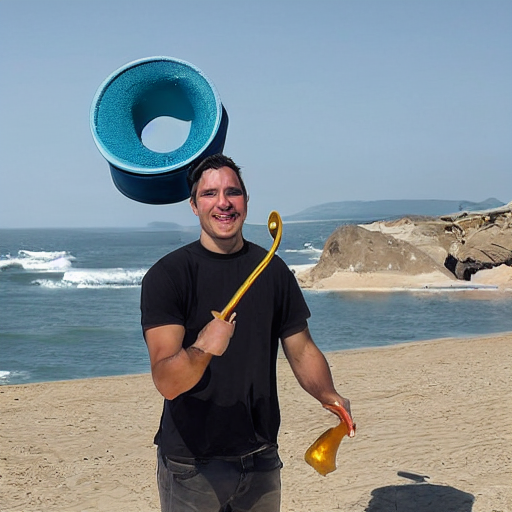 Stable Diffusion prompt: A guy holding a giant funnel - PromptHero