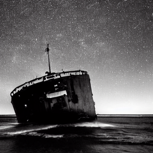 Stable Diffusion prompt: Two ships crash at sea at night - PromptHero