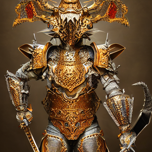 Stable Diffusion prompt: a warrior with an armour made of - PromptHero