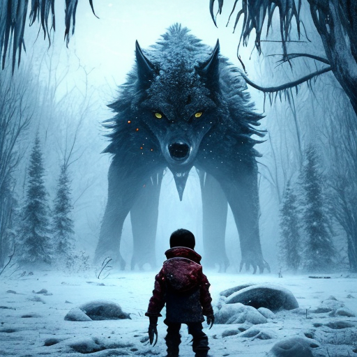 Openjourney prompt: Starvation black monster wolves with - PromptHero