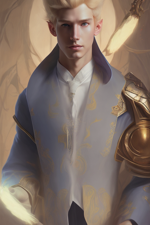 Openjourney prompt: Blonde guy wizard wearing magic - PromptHero