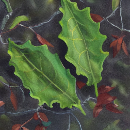 Stable Diffusion prompt: a painting of mistletoe leaves - PromptHero