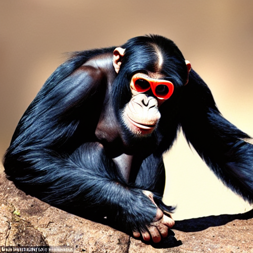 Stable Diffusion prompt: strong muscular chimpanzee, on a - PromptHero