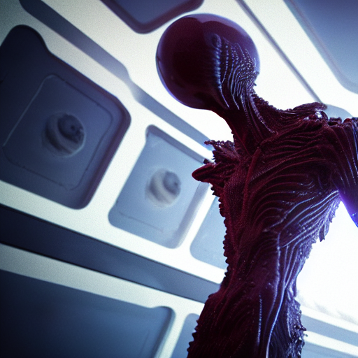 Stable Diffusion prompt: Alien humanoid disintegrates - PromptHero