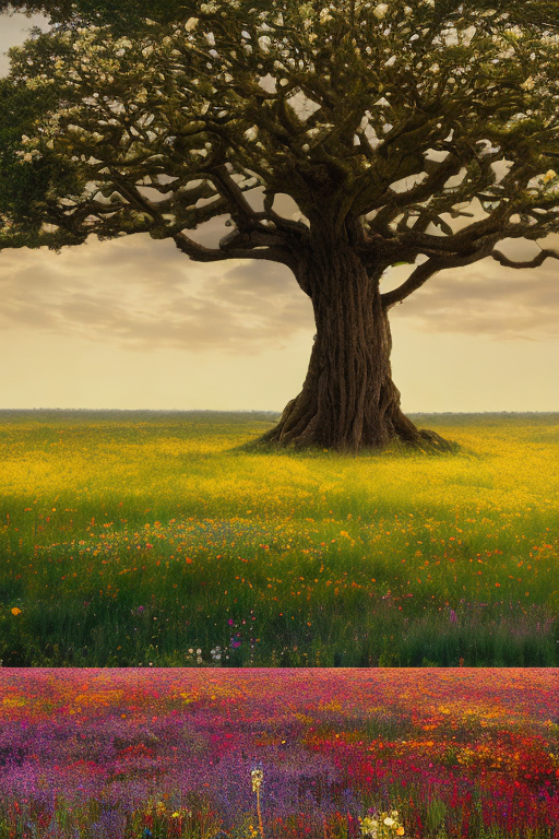 Openjourney prompt: A field of wildflowers stretches out - PromptHero