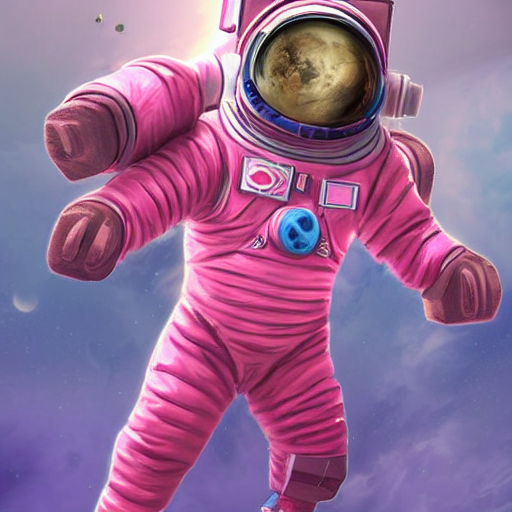 Stable Diffusion prompt: pink dota Astronaut in space - PromptHero