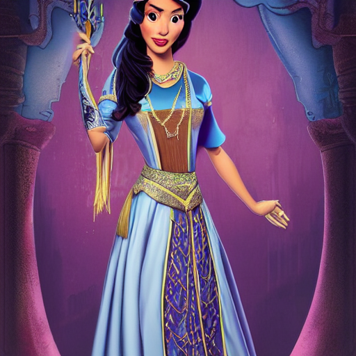 Stable Diffusion prompt: ,disney princess jasmine stands - PromptHero
