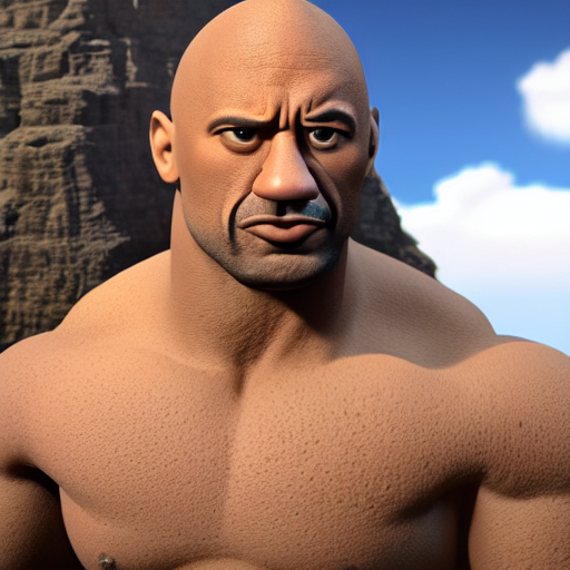 Stable Diffusion prompt: The Rock as a muppet, pixar fur, - PromptHero