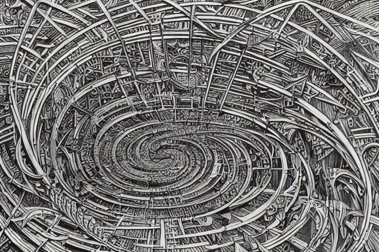 Stable Diffusion prompt: Drawing by M. C. Escher of a - PromptHero