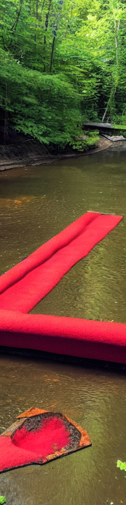 Stable Diffusion prompt: A dam, made out of red felt, in - PromptHero