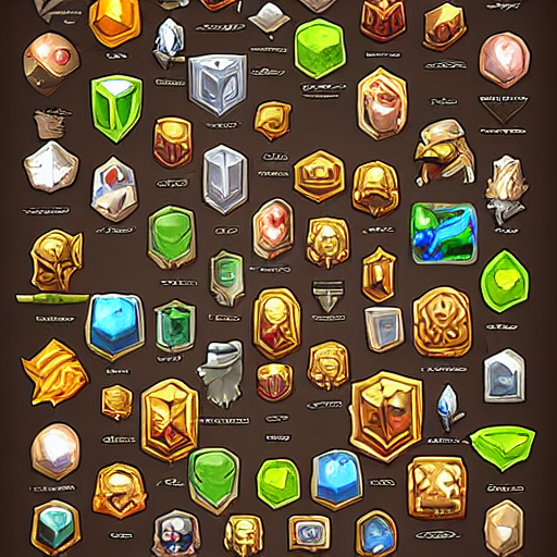Stable Diffusion prompt: video games icons, 2d icons, rpg - PromptHero