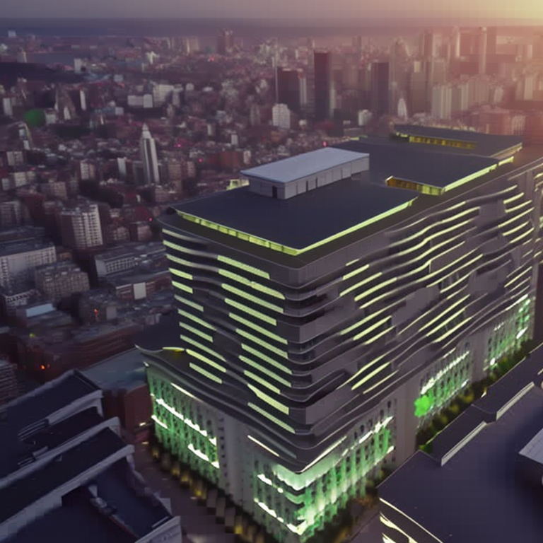 Stable Diffusion prompt: aerial view of a giant building - PromptHero