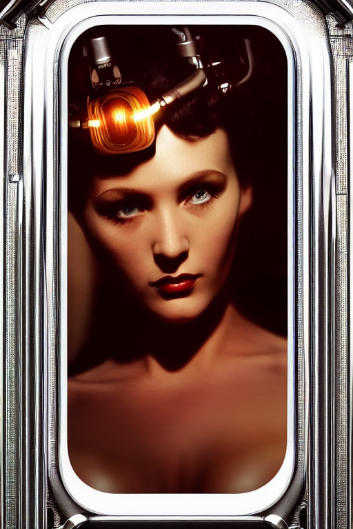 Stable Diffusion prompt: beautiful pin-up cyborg, blade - PromptHero