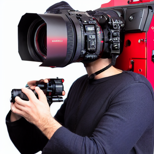 Stable Diffusion prompt: beautiful cameraman holding a - PromptHero