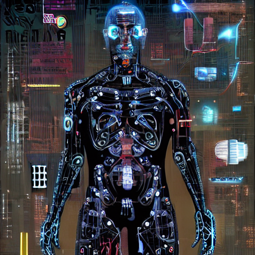 Stable Diffusion prompt: cyborg men| with a visible - PromptHero
