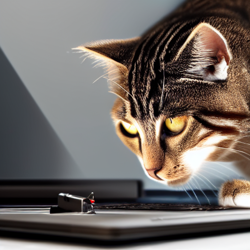Stable Diffusion prompt: cat, repairing laptop, render, - PromptHero