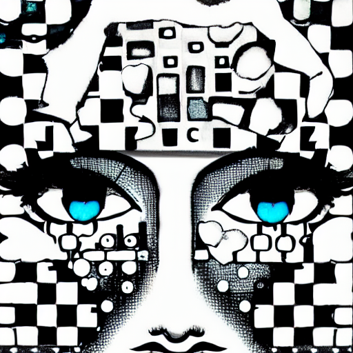 Stable Diffusion prompt: dot - art punk girl with a cold - PromptHero