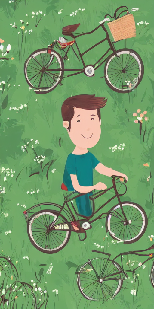 Stable Diffusion prompt: a cute boy with his bicycle in a - PromptHero