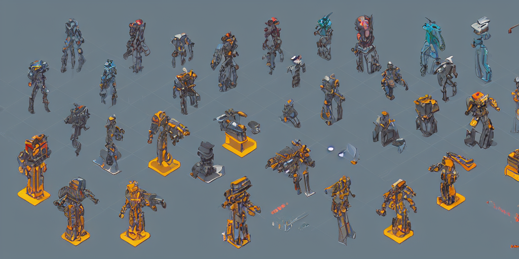 Stable Diffusion prompt: isometric mecha character - PromptHero