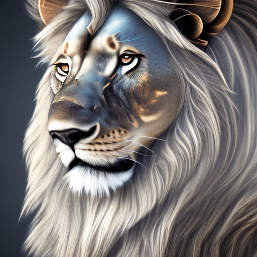 Openjourney prompt: steampunk lion looking right, - PromptHero