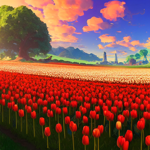 Stable Diffusion prompt: A panoramic view of Tulip flower - PromptHero