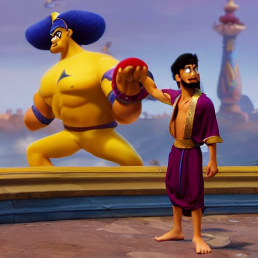 Title: "Aladdin and the Magic Lamp-oonery" • An AI Story