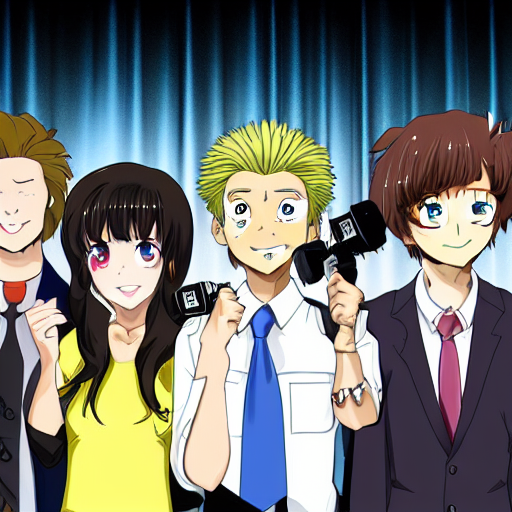Stable Diffusion prompt: TV News Anchors anime outrageous - PromptHero