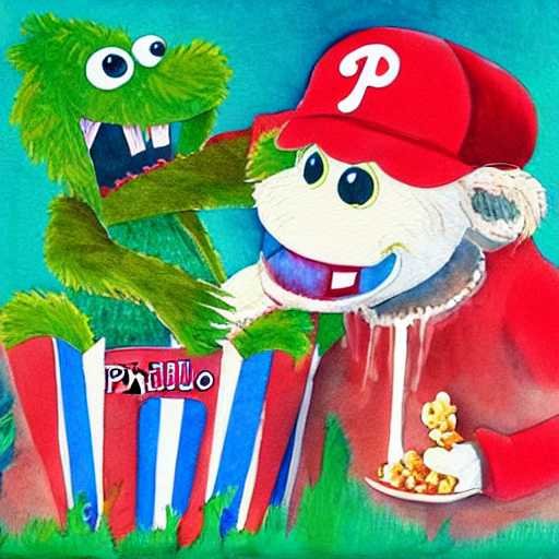 Stable Diffusion prompt: phillies phanatic eating - PromptHero