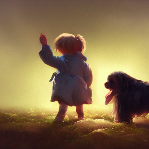 Stable Diffusion prompt: child eating a dog, oil - PromptHero