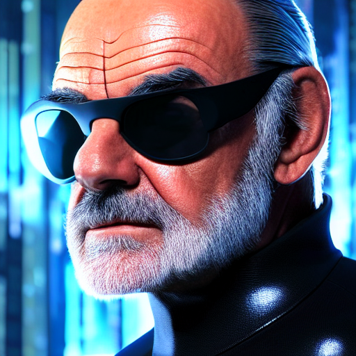 Stable Diffusion prompt: Sean Connery in MATRIX wearing - PromptHero