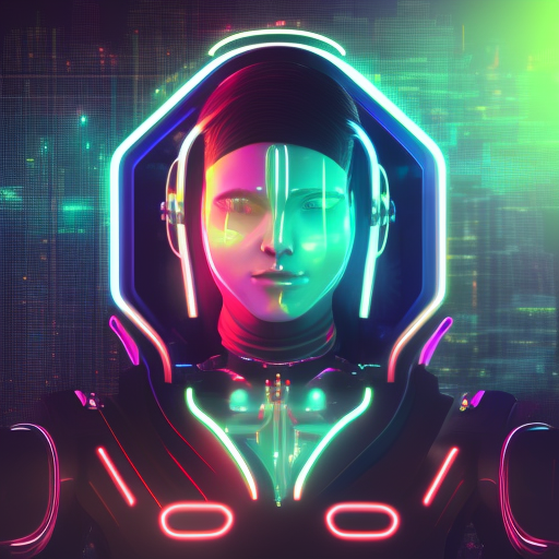 Openjourney prompt: Profile picture of a cyberpunk bot, - PromptHero