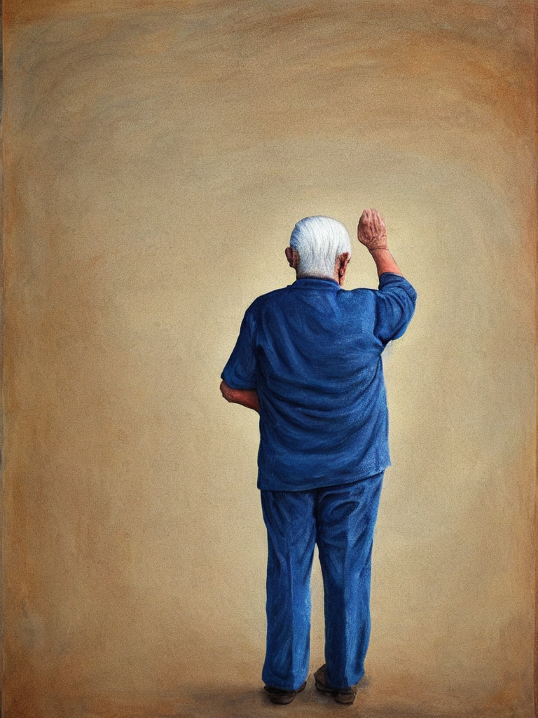 Stable Diffusion prompt: painted of an old man who left - PromptHero