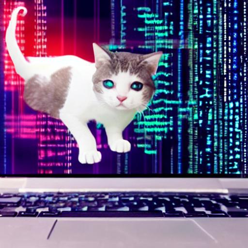 Stable Diffusion prompt: cat, hacking, night, cyberpunk, - PromptHero