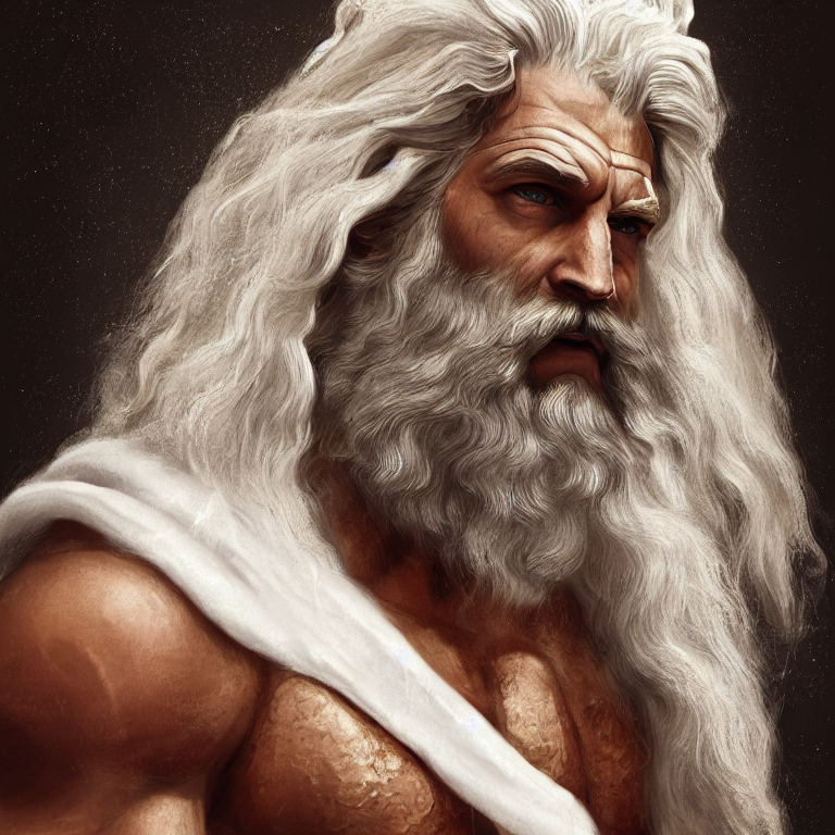 Stable Diffusion prompt: painted portrait of rugged zeus, - PromptHero