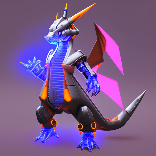 Openjourney prompt: cute cyberpunk charizard, futuristic, - PromptHero
