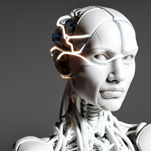 Stable Diffusion prompt: cyborg woman| with a visible - PromptHero